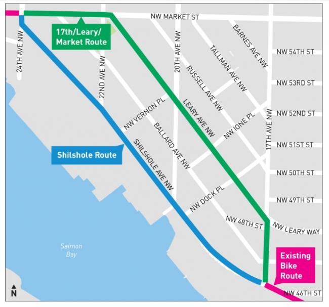 SDOT: “Missing Link” Bike route study on NW Market St - Leary Ave NW ...